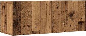 Sada 7 kusů nástěnné TV skříňka starého dřeva kompozitní dřevo 3329213