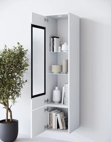 Úzká vitrína LED sloupek Vera bílý lesk (VRB00002+LED)