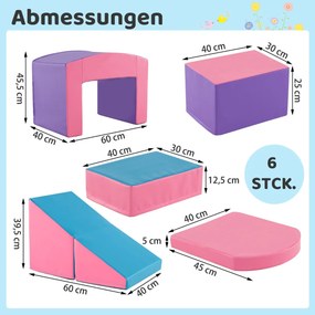 Costway 6 ks. Schaumstoffbausteine Softbausteine mit Tunne Treppe a Rampe
