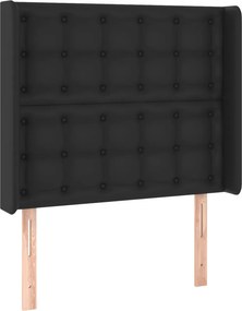 Box spring postel s matrací a LED černá 90x190 cm umělá kůže 3139355