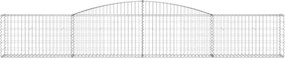 Klenuté gabionové koše 4 ks 400x30x60/80 cm pozinkované železo 3146842