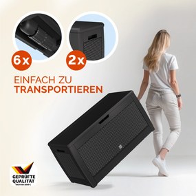 Zahradní úložný box Rato 310L antracitová Rattan vzhled voděodolné