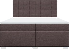 Box spring postel s matrací tmavě hnědá 200x200 cm textil 3290598