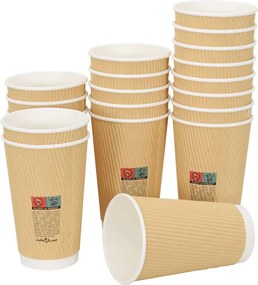 Papírové kelímky na kávu s víčky 1000 pcs 16oz 400ml 3325226