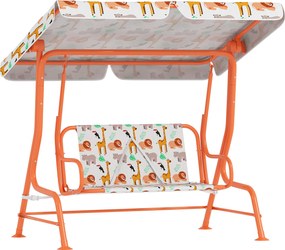 AIYAPLAY dětská zahradní houpačka 2 sedadla 112x75x120 cm oranžová