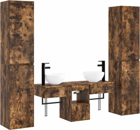 Sada koupelnového nábytku 5 ks Kouřový dub 33 x 34,5 x 160 cm 3406008