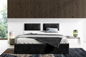 Eka Čalouněná postel Lucy - 140x200 cm Barva látky Trinity: Černá (Trinity 2316), Úložný prostor: Bez úložného prostoru