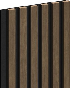 Mexen Lam-F, akustické stěnové lamely 275 × 30 cm, plstěný podklad 8 mm, technická dýha, ořech kakaový, S105-275307-3015-018