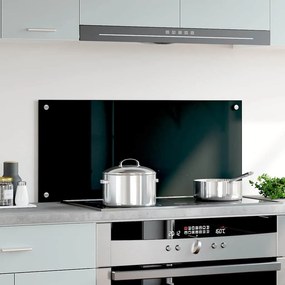 Kuchyňský panel černý 90 x 40 cm tvrzené sklo 249487