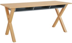 OnaDnes -20% Dubový pracovní stůl Woodman Luca 160 x 70 cm s úložným prostorem