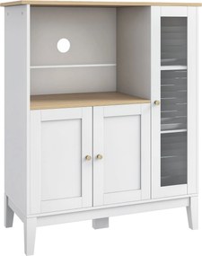 HOMCOM Mikrovlnková Skříň, Kuchyňská Skříňka, Buffet se 1 Niche a 3 Dveřmi, Systém Řízení Kabelů, pro Kuchyň, Jídelnu a Obývací Pokoj, 80 x 35 x 97 c…