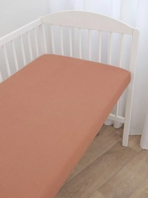 MK Lůžkoviny Jersey prostěradlo do postýlky Classic 70 x 140 cm – terakota