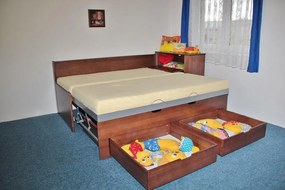 NábytekProNás Výsuvná postel Alka - se zády (MASIV) ROZMĚR: 90 x 200 cm