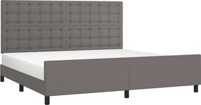 Rám postele s čelem šedý 200x200 cm umělá kůže 3125595
