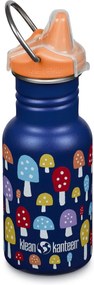 Dětská nerezová lahev Klean Kanteen Kid Classic Narrow w/Sippy Cap - Mushrooms 355 ml