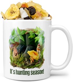 Hrnek Hunting season – houbaři (Náplň hrníčku: Tropická směs)