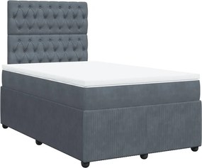 Box spring postel s matrací tmavě šedá 120 x 200 cm samet 3294617
