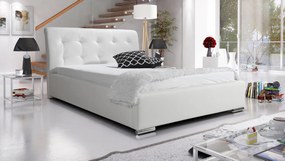 Eka Čalouněná postel Star - Eko-kůže 140x200 cm Barva látky Eko-kůže: Bílá (17), Úložný prostor: S dřevěným rámem úložného prostoru