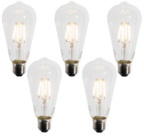Sada 5 LED žárovek E27 ST64 se senzorem soumraku 4W 400 lm 2200K