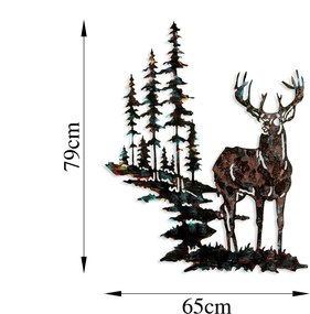 Nástěnná kovová dekorace Deer vícebarevná