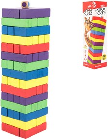 BONAPARTE DŘEVO Hra věž Jenga barevná 60 dílků *SPOLEČENSKÉ HRY* bn99897