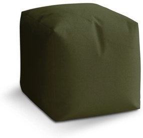 Sablio Taburet Cube Olivově zelená: 40x40x40 cm