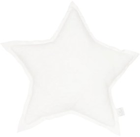 Cotton &amp; Sweets Lněný polštář hvězda bílý 50 cm