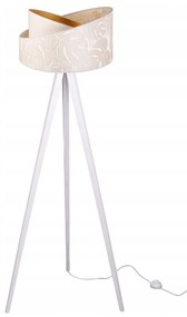 Stojací lampa Werona 7, 1x krémové textilní stínítko se vzorem, g, w