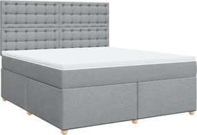 Box spring postel s matrací světle šedá 180 x 200 cm textil 3293673