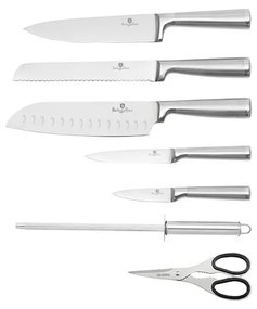 BERLINGERHAUS Sada nožů berez v otočném stojanu 8 ks stříbrná BH-2808