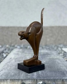 Bronzová socha Kočka – art deco zvířecí figurka