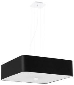 Černé závěsné svítidlo se skleněno-textilním stínidlem Kortez – Nice Lamps