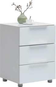 XXXLutz NOČNÍ STOLEK, vysoce lesklá bílá, 45/60/40 cm Voleo - 000554000101