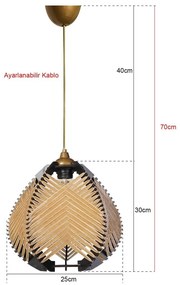 Černo-béžové závěsné svítidlo s textilním stínidlem ø 25 cm – Opviq lights
