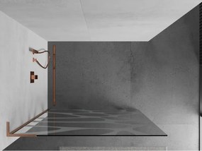Mexen Kioto L, sprchová zástěna Walk-In 110 x 200 cm, 8mm čiré sklo bílý vzor, ​​měděný matný profil, 800-110-103-65-85