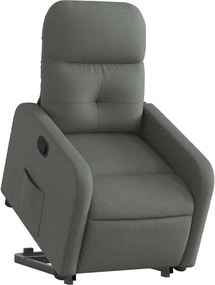 Zvedací polohovací křeslo tmavě šedé textil 3206796