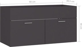 vidaXL Skříňka pod umyvadlo 90x38,5x46 cm kompozitní dřevo [804667] Barva: Černá