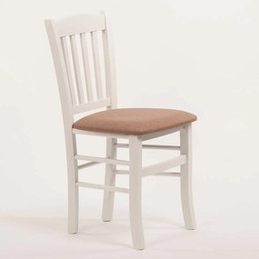 Stima Židle VENETA s čalouněným sedákem Odstín: Bílá (lak), Látky: LUX camel 2