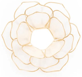 Milujeme Kameny Svícen - lotosový květ - bílý se zlatým okrajem