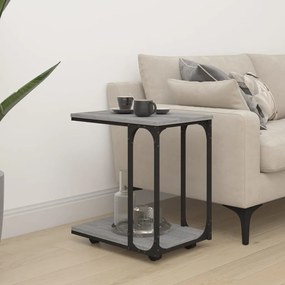 vidaXL Odkládací stolek na kolečkách šedý sonoma 50x35x55,5cm kompozit