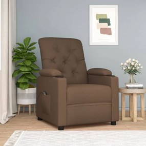 Elektrické polohovací křeslo hnědé textil 3098843