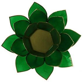Milujeme Kameny Svícen - lotosový květ - zelený - velký
