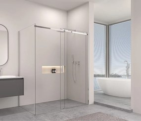 Erga Lynn, sprchový kout s posuvnými dveřmi 90(dveře) x 70(stěna) x 195 cm, 8mm čiré sklo, chromový profil, ERG-V02-LYNN-D090G070-CL-CR