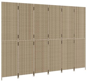 Dělicí stěna 6 panelů béžová polyratan,  365371