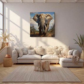 Obraz na plátně - Slon, Velký duch savany, Králové divočiny FeelHappy.cz Velikost obrazu: 40 x 40 cm