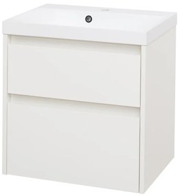 Mereo Mereo, Opto, koupelnová skříňka s umyvadlem z litého mramoru 61 cm, bílá, dub, bílá/dub, černá, CN910M