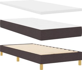 Postel s boxspringem s polštářem Tmavě hnědá 90 x 200 cm textil 3338891