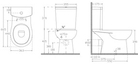Sapho - WC kombi zadní odpad, keramika/bílá