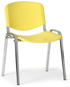 Plastová židle ISO - chromované nohy, žlutá