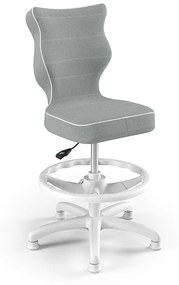 PETIT Dětská otočná židle s podnožkou, pro děti o výšce 133-159 cm, šedá barva | Entelo